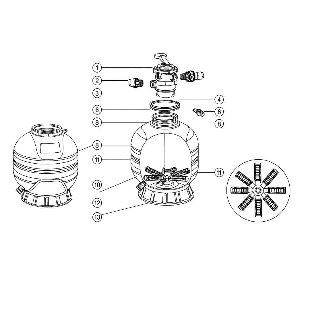 อะไหล่เครื่องกรองสระว่ายน้ำ Emaux MFV MAX FLOW Series (MFV17–MFV35 ...
